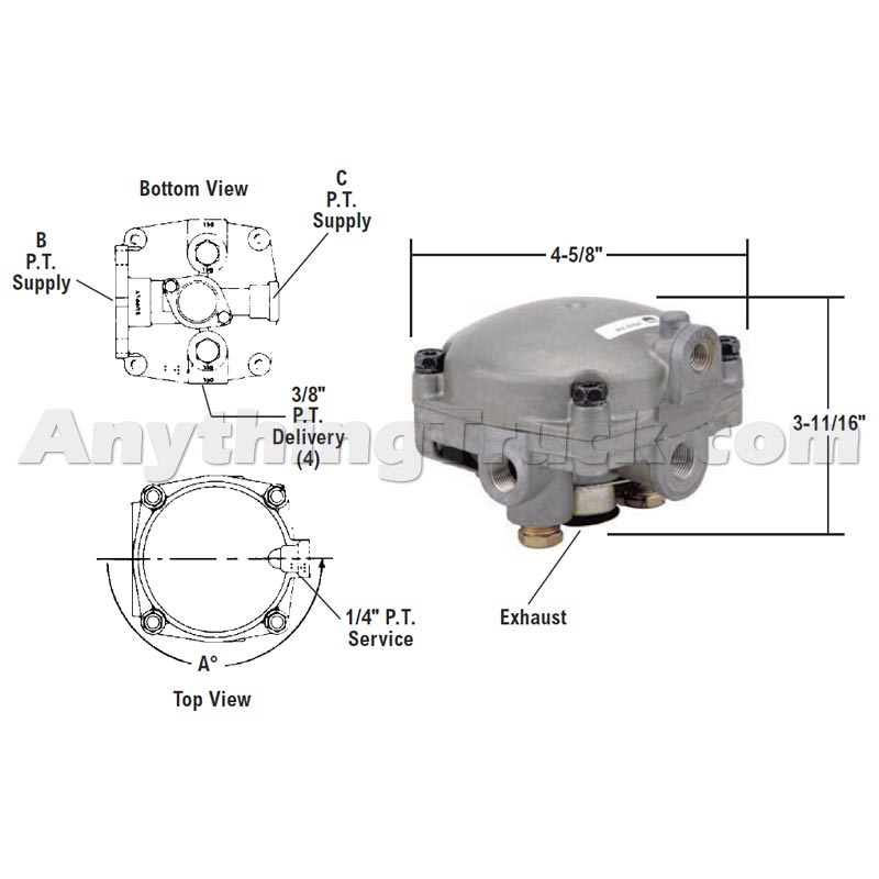 Bendix 279952N R-6 Relay Valve (Special Order): AnythingTruck.com