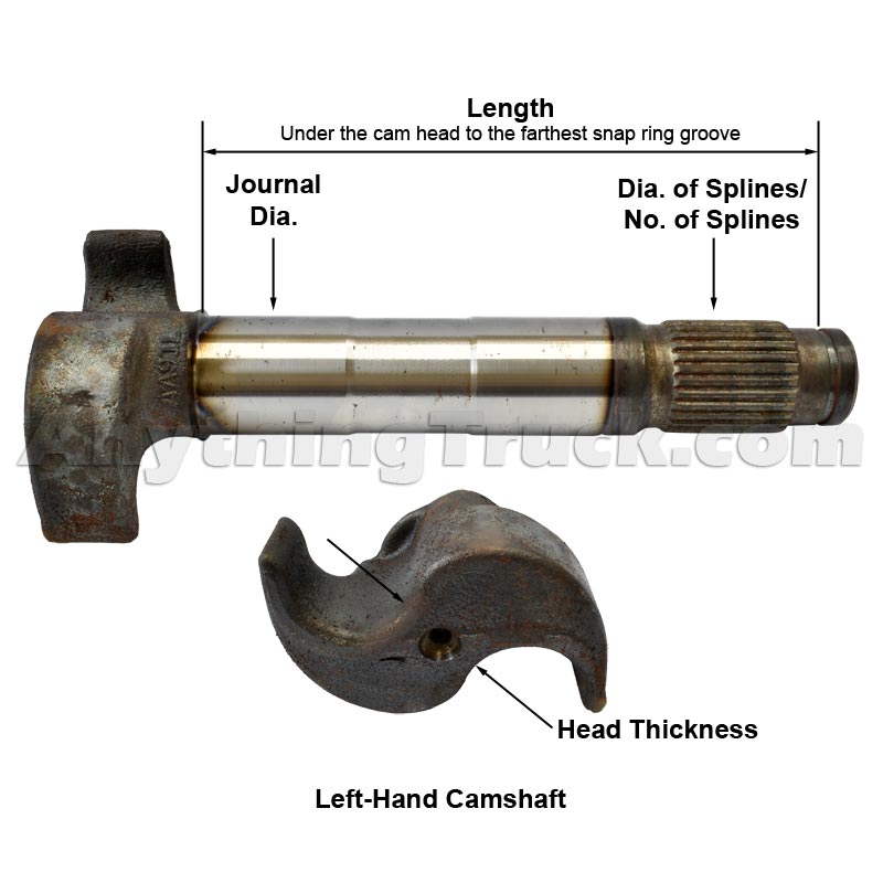 Euclid E-11866 LH Hendrickson Intraax 1-1/2"-28 Spline Camshaft, 11-1/ ...