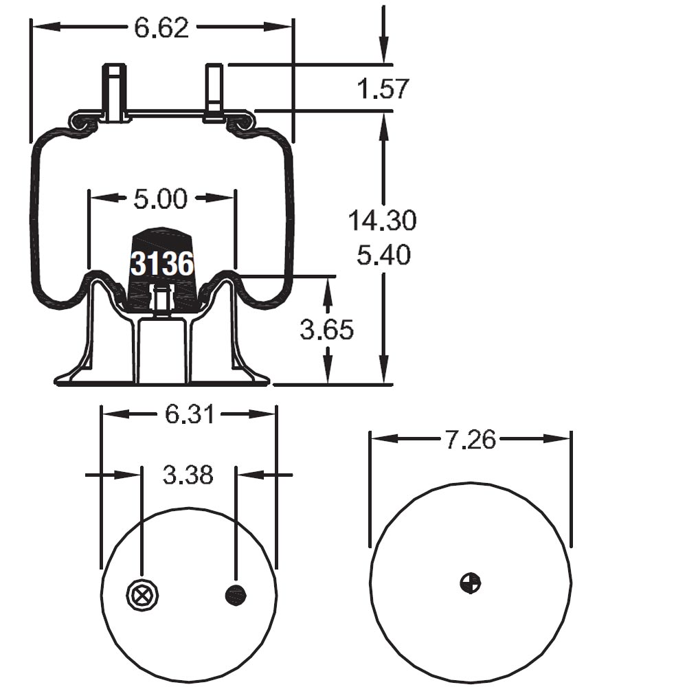 Firestone W01-358-5323 Air Spring, Replaces Granning 7504 ...