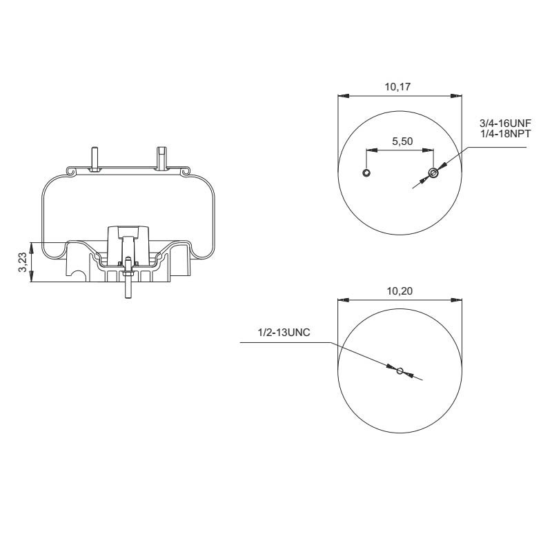 Spring Pro 888729 Air Bag, Replaces Meritor 202796 and Firestone W01 ...
