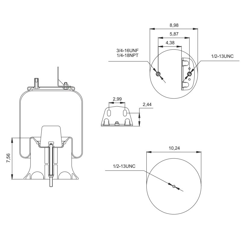 889471 Air Bag, Replaces Neway 90557146 & Firestone W01-358-9471 ...