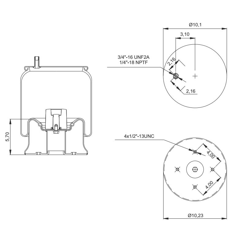 Spring Pro 889580 Air Bag, Replaces Hendrickson Turner S20127 ...