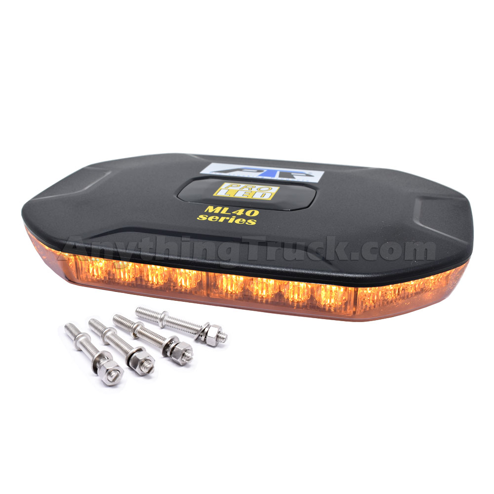 Pro LED ML40C Mini Warning Light Bar, Bolt-On Mount, Amber LEDs, Clear ...