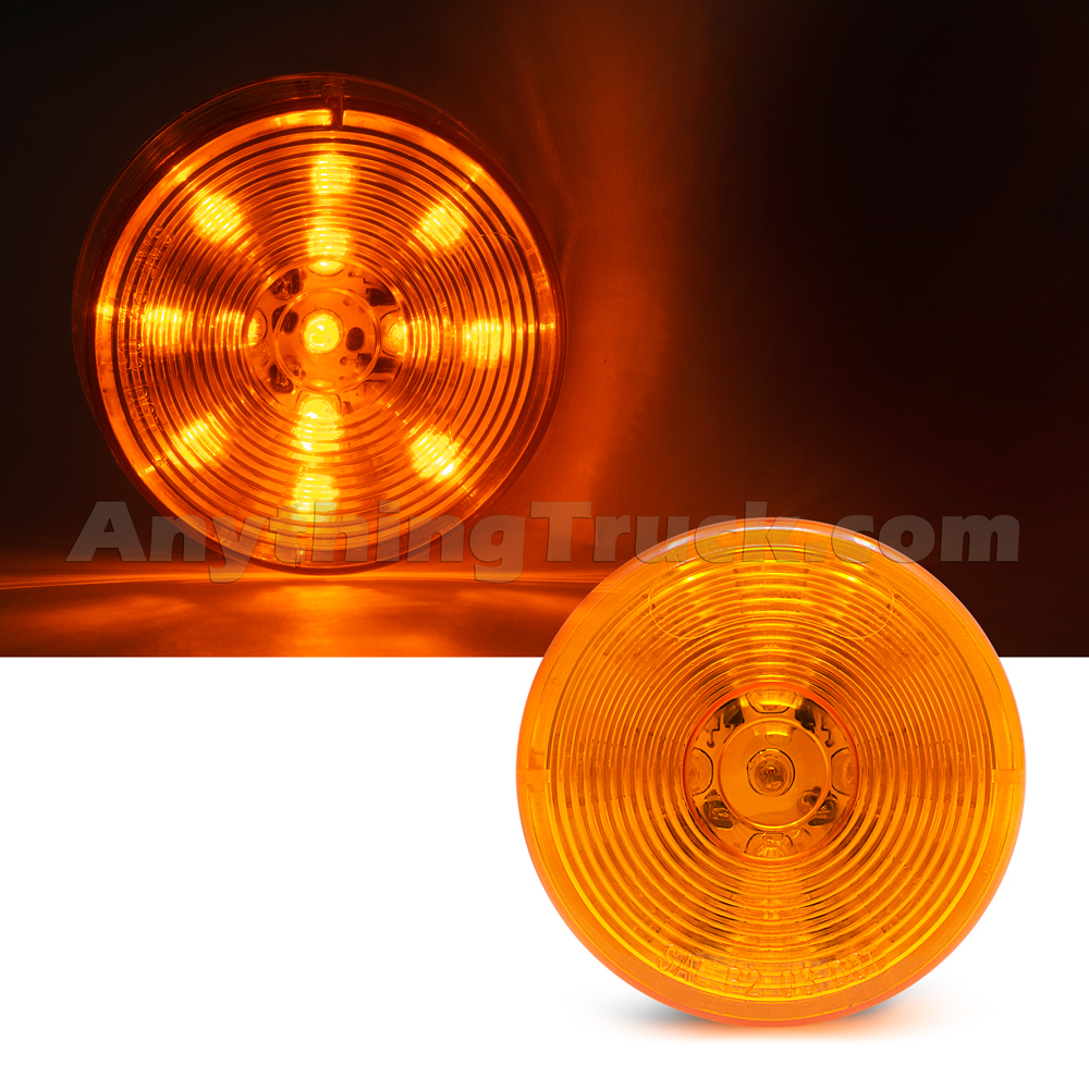 13 Diode 2-1/2" Round Amber Starburst Marker Light, Replaces Truck-Lite ...