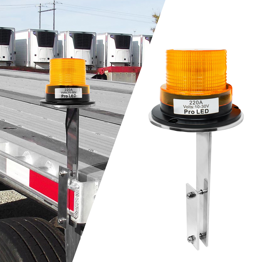 Warning Light Beacon & Bracket For Flatbed Trailer Stake Pocket Mount ...