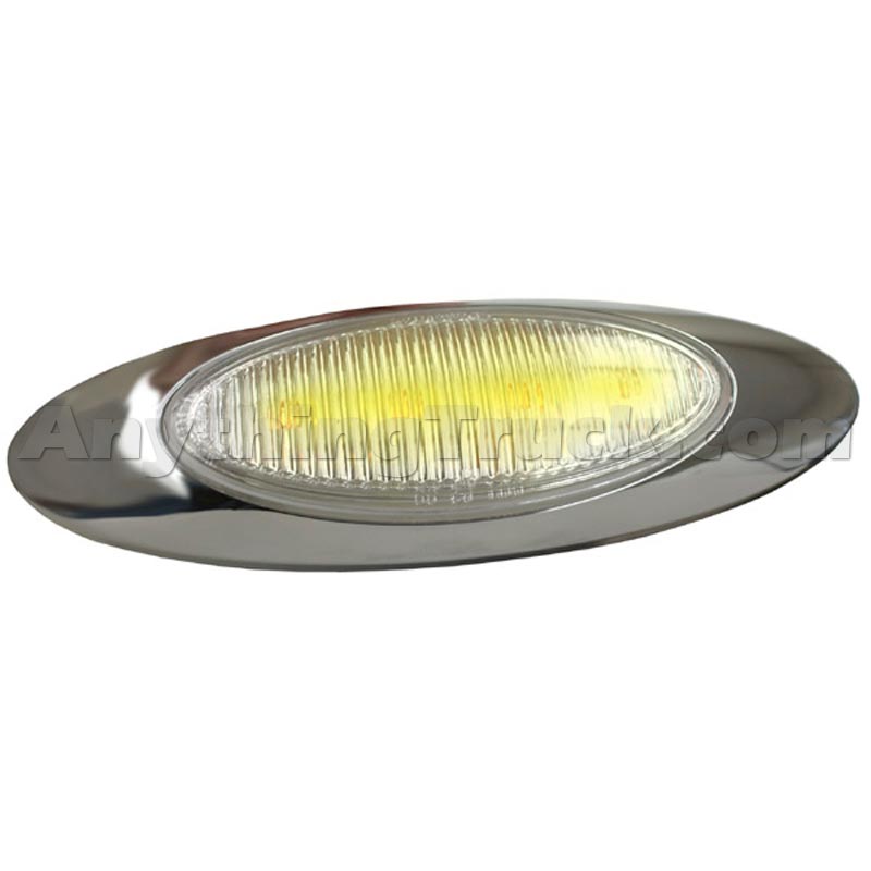 Grote 47773 M1 Series Marker Light with Chrome Bezel, Clear Lens, Amber ...