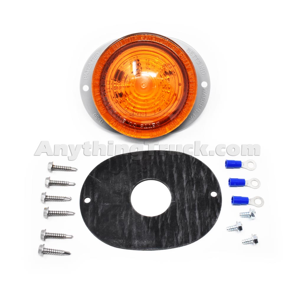 Betts 500453 Amber LED Clearance/Marker Light, Shallow Lens With Optics ...
