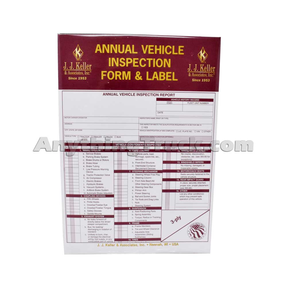 AnythingTruck.com: J.J. Keller Annual Vehicle Inspection Report ...