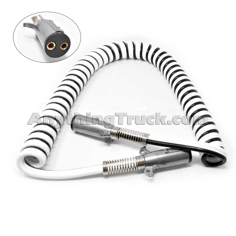 Velvac 590172 15 ft. 2-Prong Coiled Cable Assembly, 4 Gauge, Heavy-Duty ...