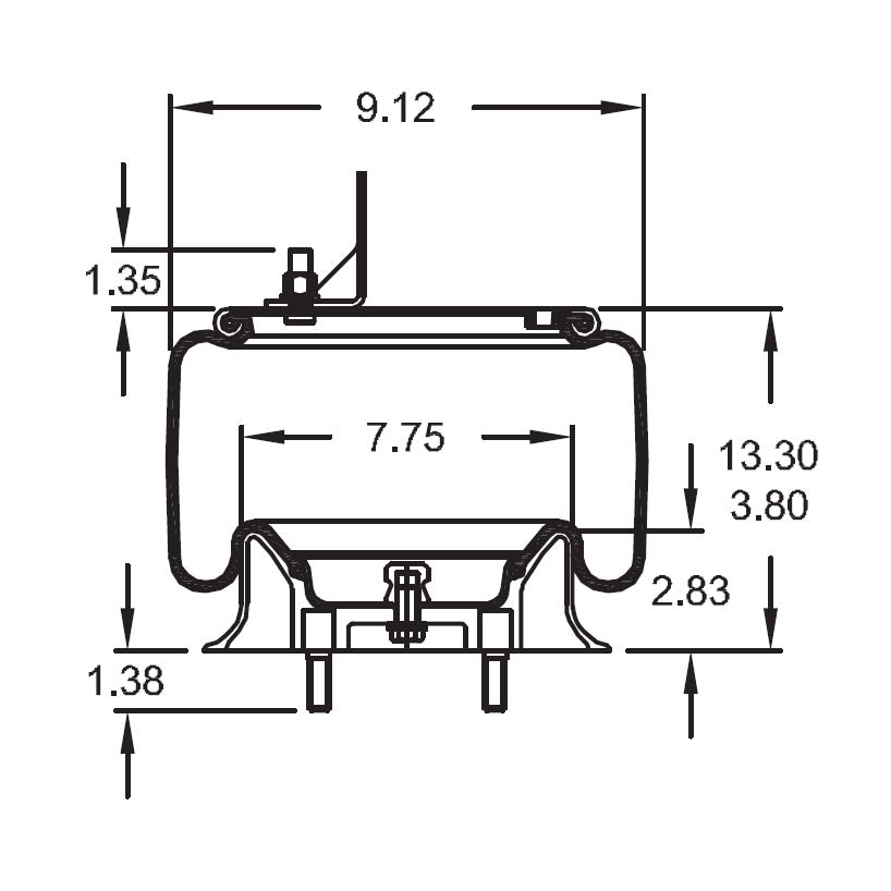 Spring Pro 889616 Air Bag, Replaces KW Airglide 100 K303-16 & Firestone ...