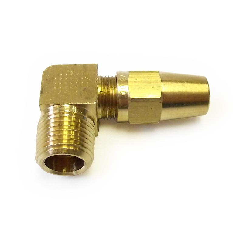 1/2" NPT Male 90 Degree Connector for 3/8" Nylon Air Brake Tubing ...
