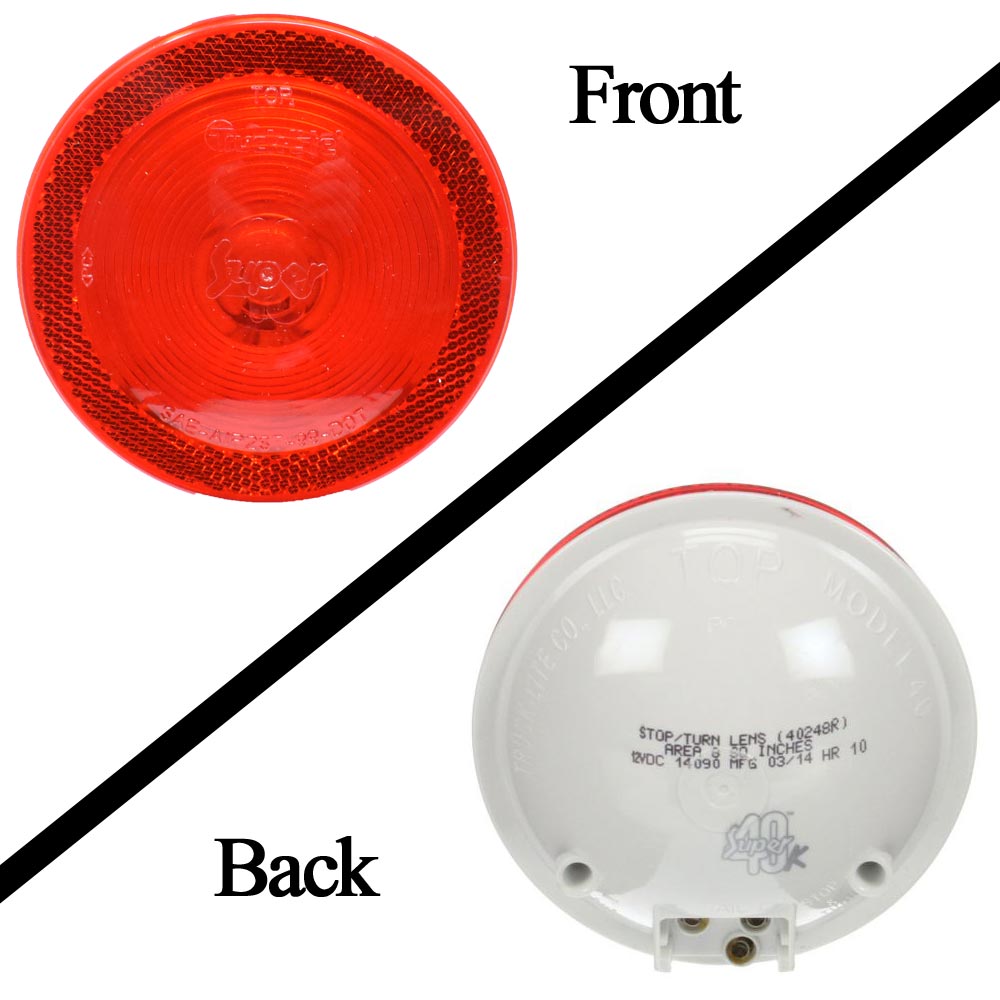 Truck-Lite Super 40 Red 4" Stop/Turn/Tail Lamp with Reflector ...