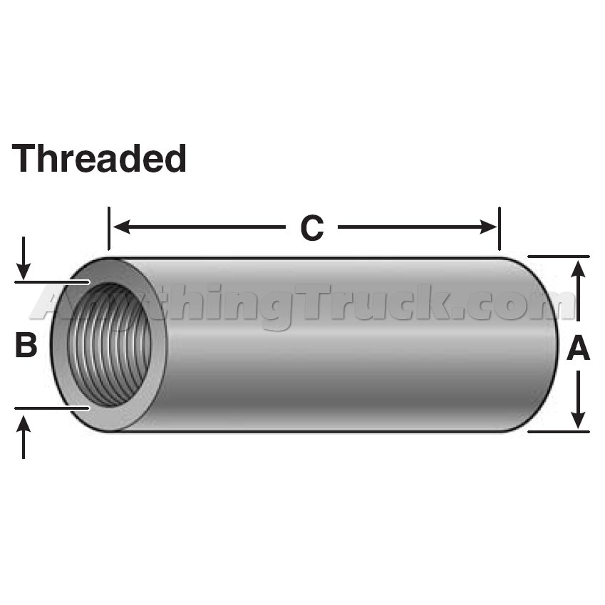 Threaded Spring Pin Bushing, 1-3/4" OD x 4" Long x 1-3/8"-6 Thread, Kenworth: AnythingTruck.com