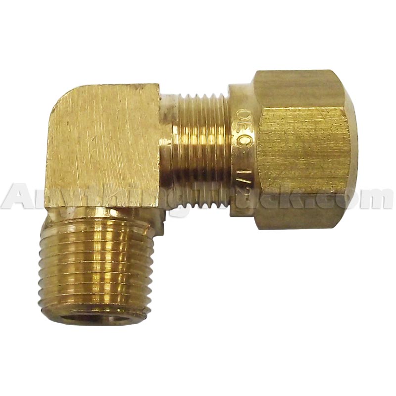 1/4" NPT Male 90 Degree Connector for 1/2" Nylon Air Brake Tubing ...