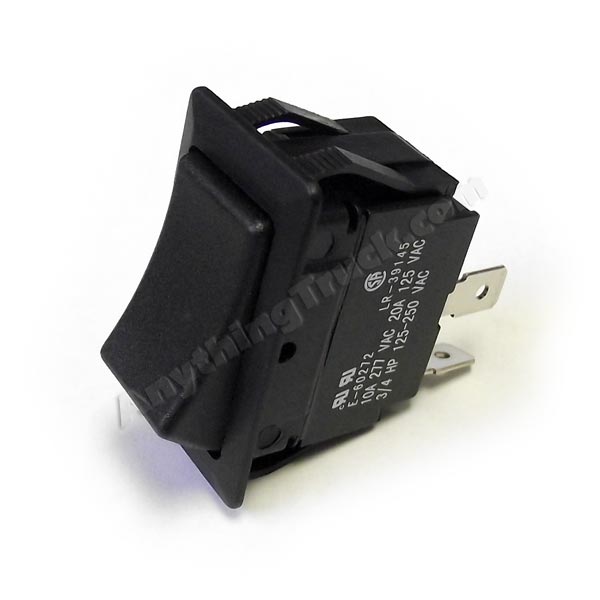 Full Size Rocker Switch, Single Pole/Single Throw, 21A @ 14 VDC, 0.25 ...