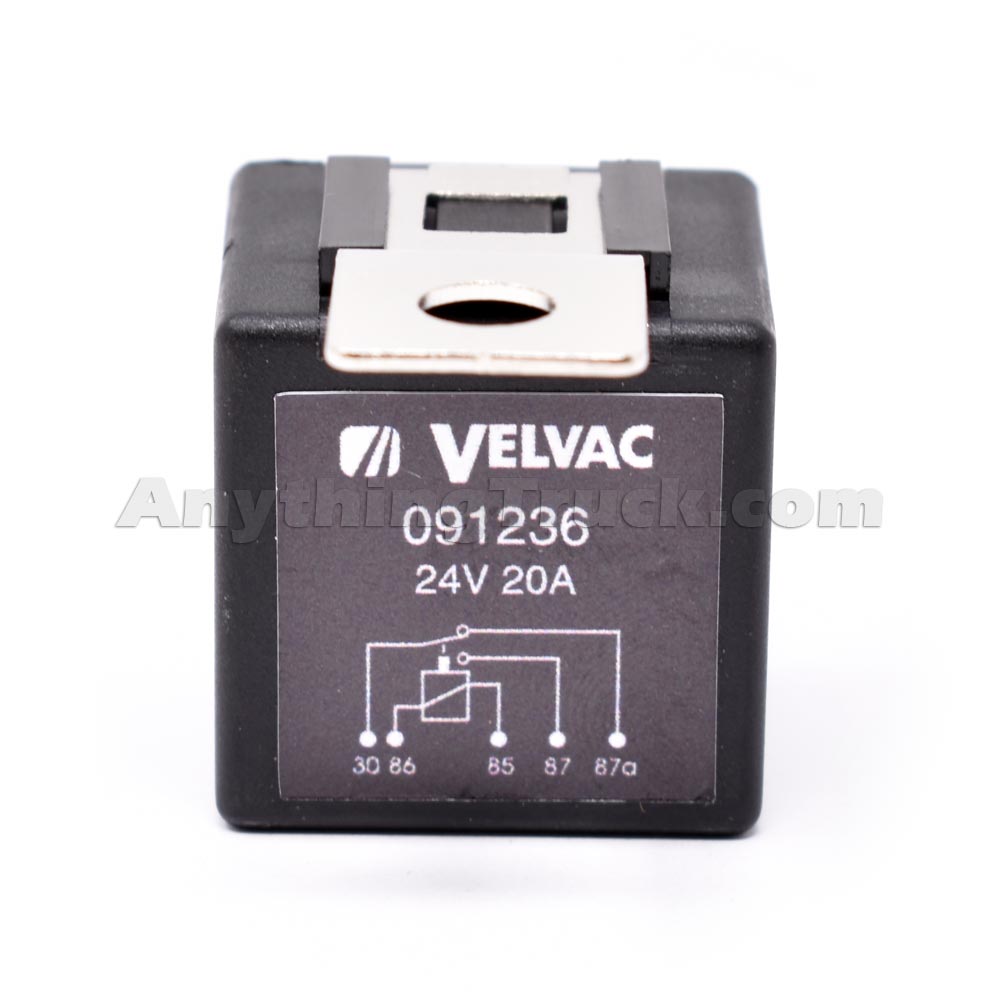 Velvac 091236 Heavy Duty Relay Kit, 24V, 20 Amp With Mounting Tab ...